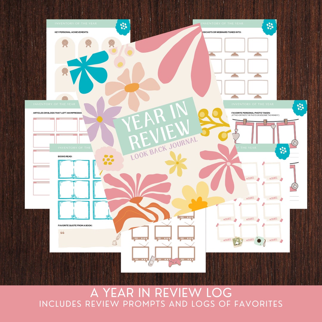 End of Year Reflection Journal, Year in Review Prompts, Favorite Things ...