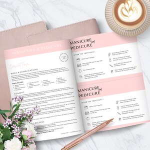 Nail Tech Form Bundle for Manicure and Pedicures, Manicure Consultation ...