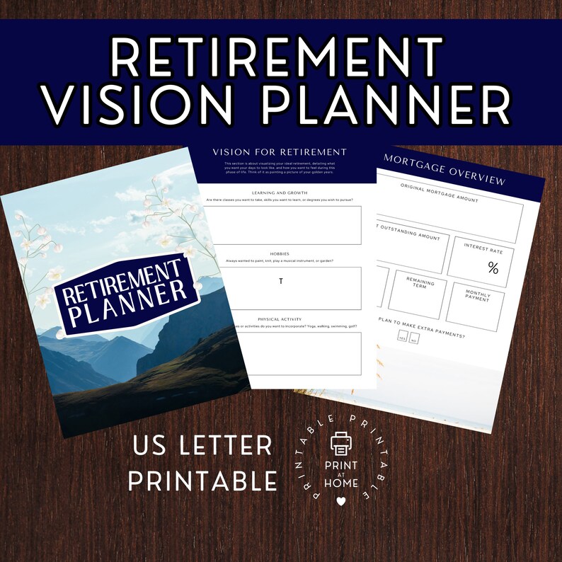 Retirement Planner Printable Define Retirement Vision Prompts ...