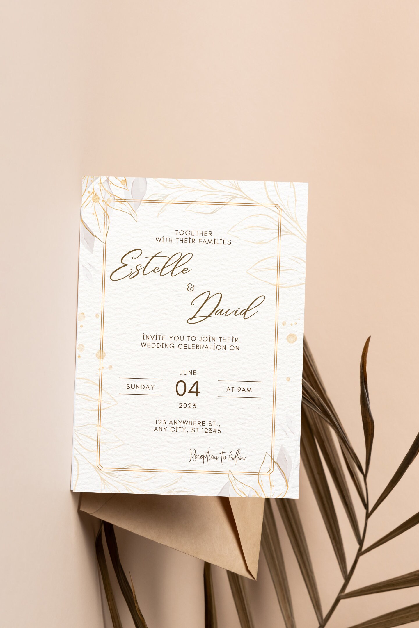 Editable Wedding Invitation Card Modern Invite Simple Etsy Australia