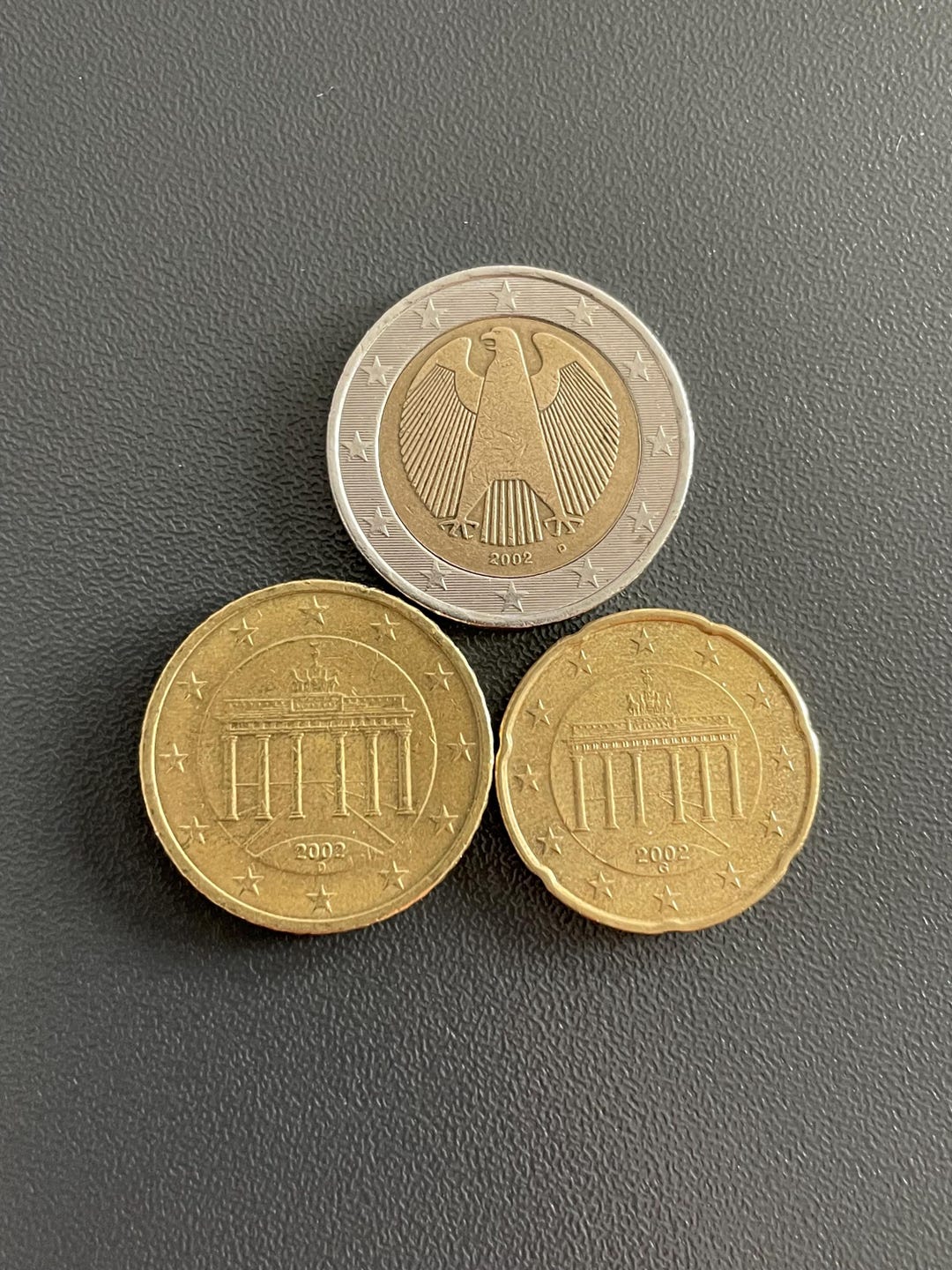 Very Rare 2 Euro Coin 2002 D 50 Cent 2002 D 20 Cent 2002 G Set of 3 ...