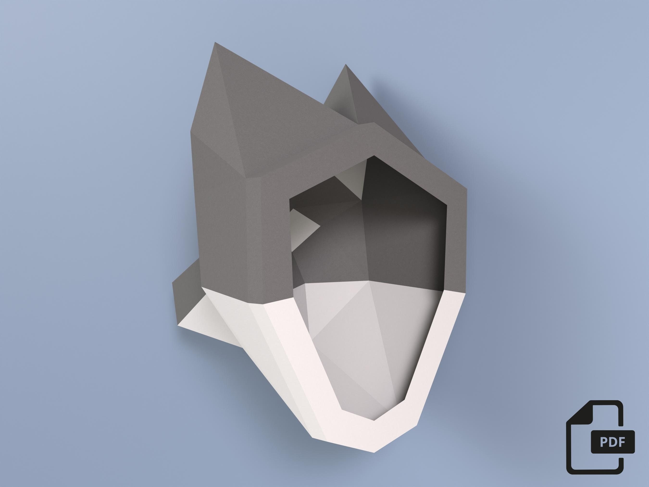 Wolf Head Papercraft PDF Template, Digital Files for Papercraft 3d ...
