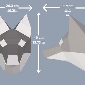 Wolf Head Papercraft PDF Template, Digital Files for Papercraft 3d ...