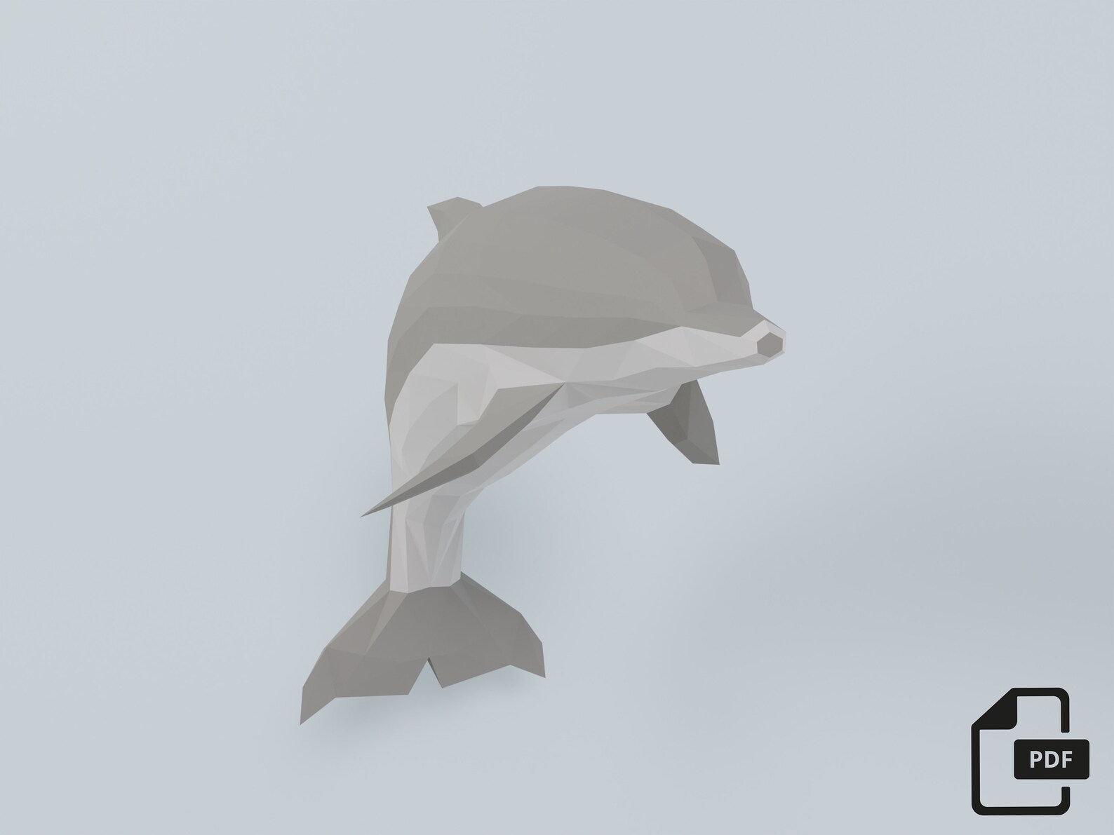 Origami Dolphin Papercraft Template: 3D DIY Sculpture (digital Download ...