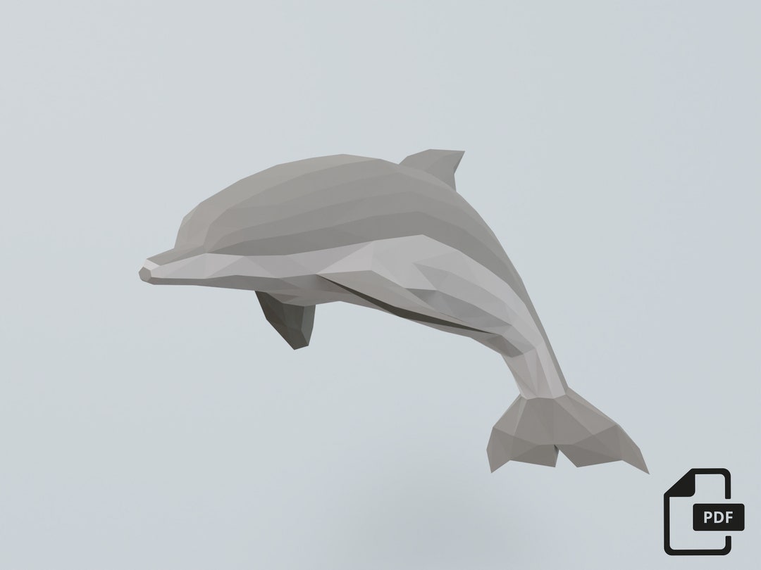 Origami Dolphin Papercraft Template: 3D DIY Sculpture (digital Download ...
