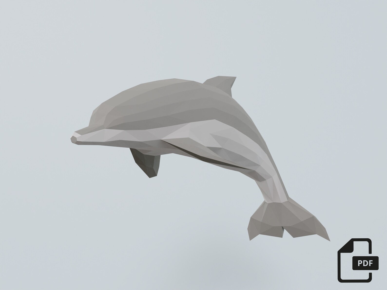 Origami Dolphin Papercraft Template: 3D DIY Sculpture (digital Download ...