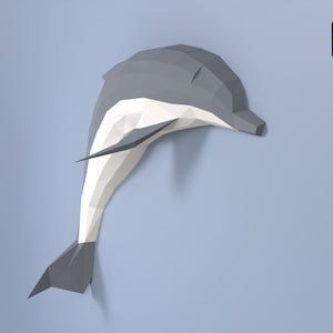 Origami Dolphin Papercraft Template: 3D DIY Wall Art (digital Download ...