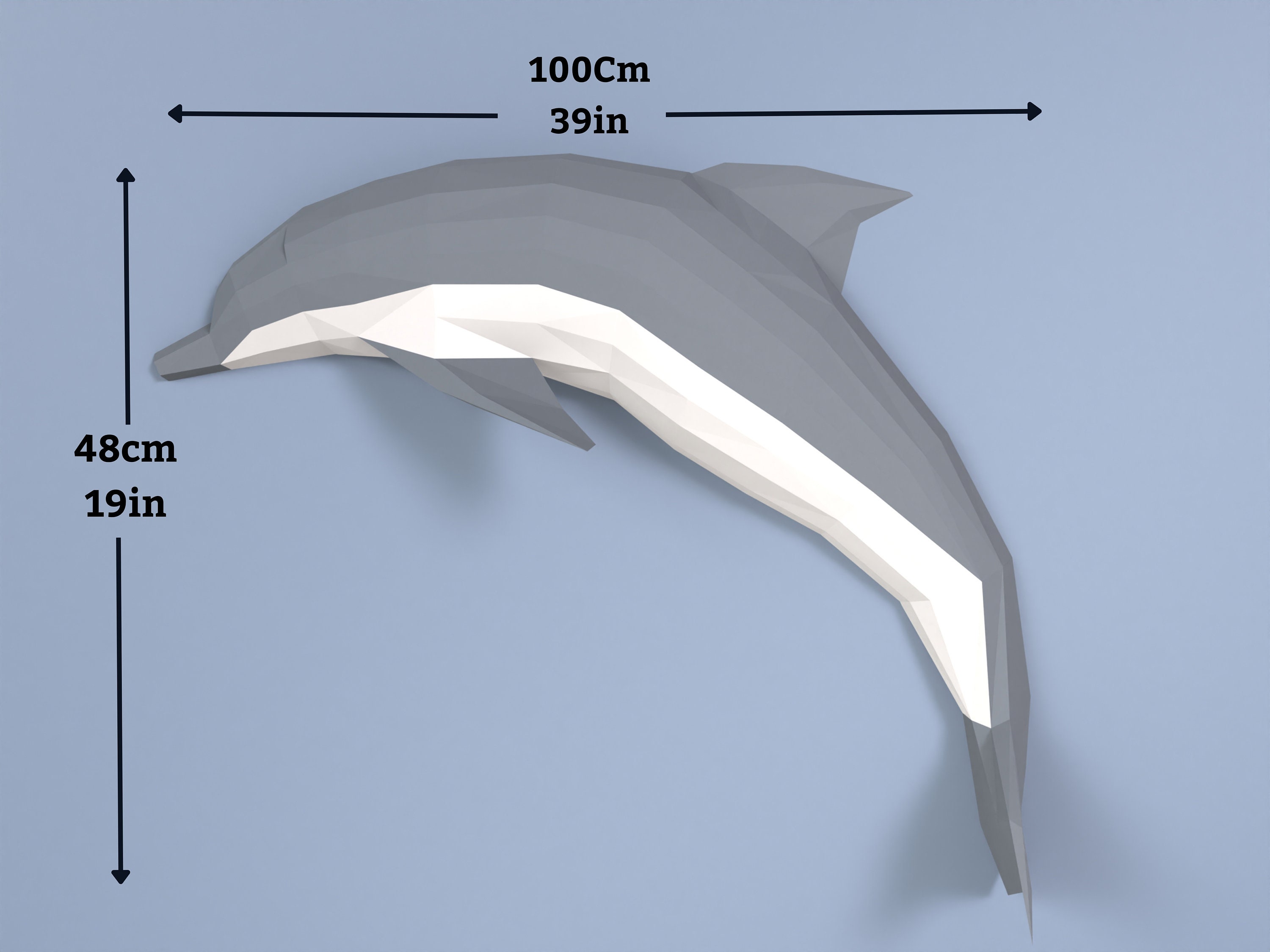 Origami Dolphin Papercraft Template: 3D DIY Sculpture (digital Download ...