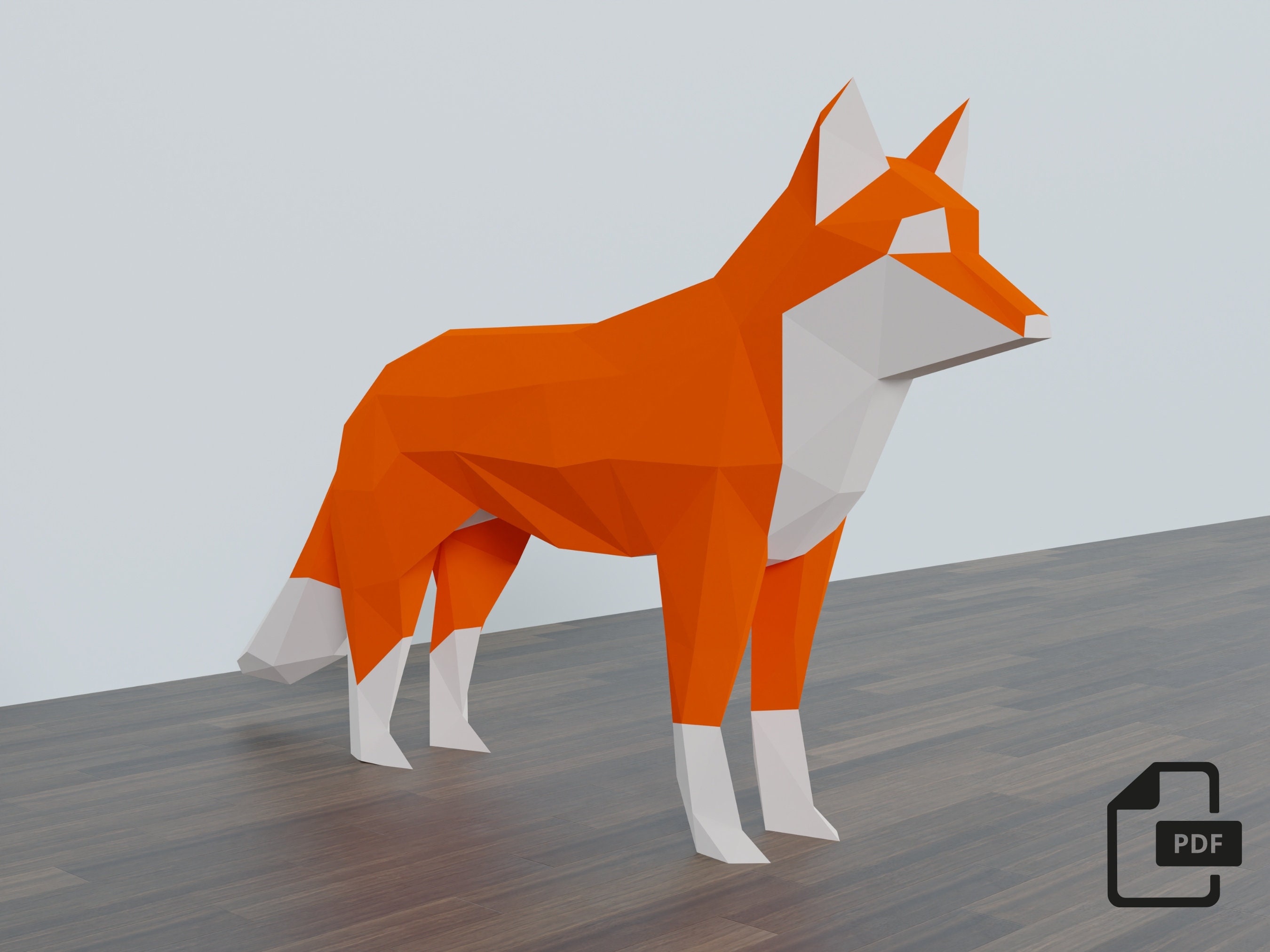 DIY 3D Papercraft Fox, Printable Trophy Origami Animal Sculpture PDF ...