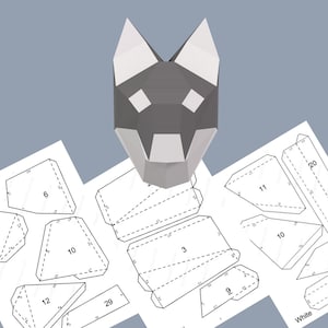 Wolf Head Papercraft PDF Template, Digital Files for Papercraft 3d ...