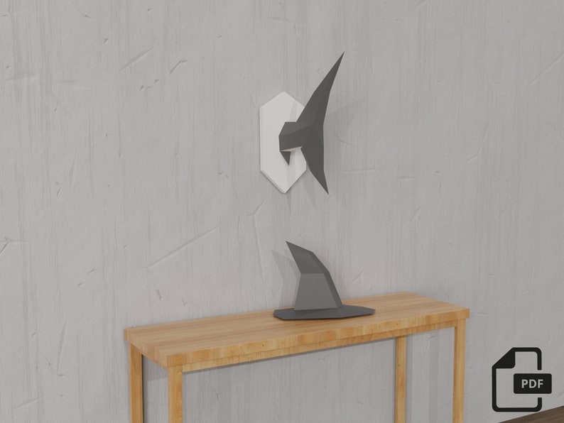 DIY 3D Papercraft Shark Fin Set, imprimible Origami Animal Escultura ...