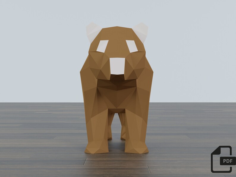 Craft Your Own Bear Papercraft: 3D Paper Art for Home Decor - Etsy