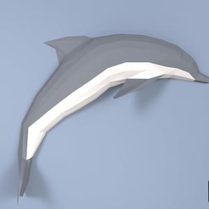 Origami Dolphin Papercraft Template: 3D DIY Wall Art (digital Download ...