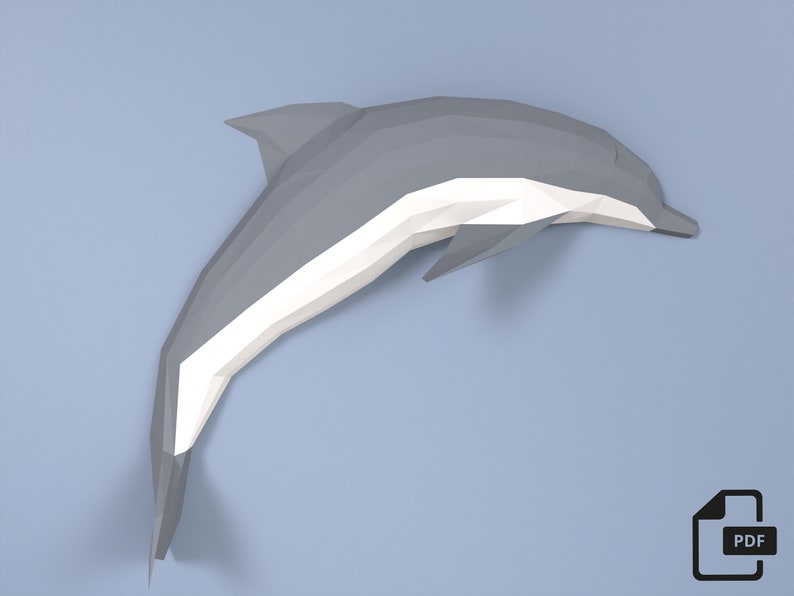 Papercraft Dolphin Origami Template V1, Animal Sculpture, Printable 3D ...
