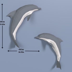 Papercraft Dolphin PDF Template 2 Dolphin Digital Files for - Etsy