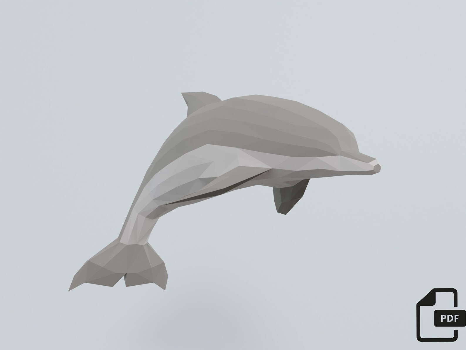 Origami Dolphin Papercraft Template: 3D DIY Sculpture (digital Download ...
