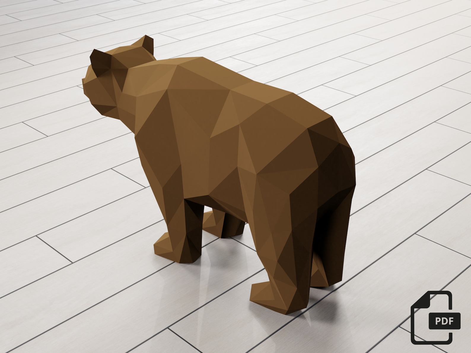 Papercraft Origami Bear PDF Template, Decorative Sculpture for Home ...