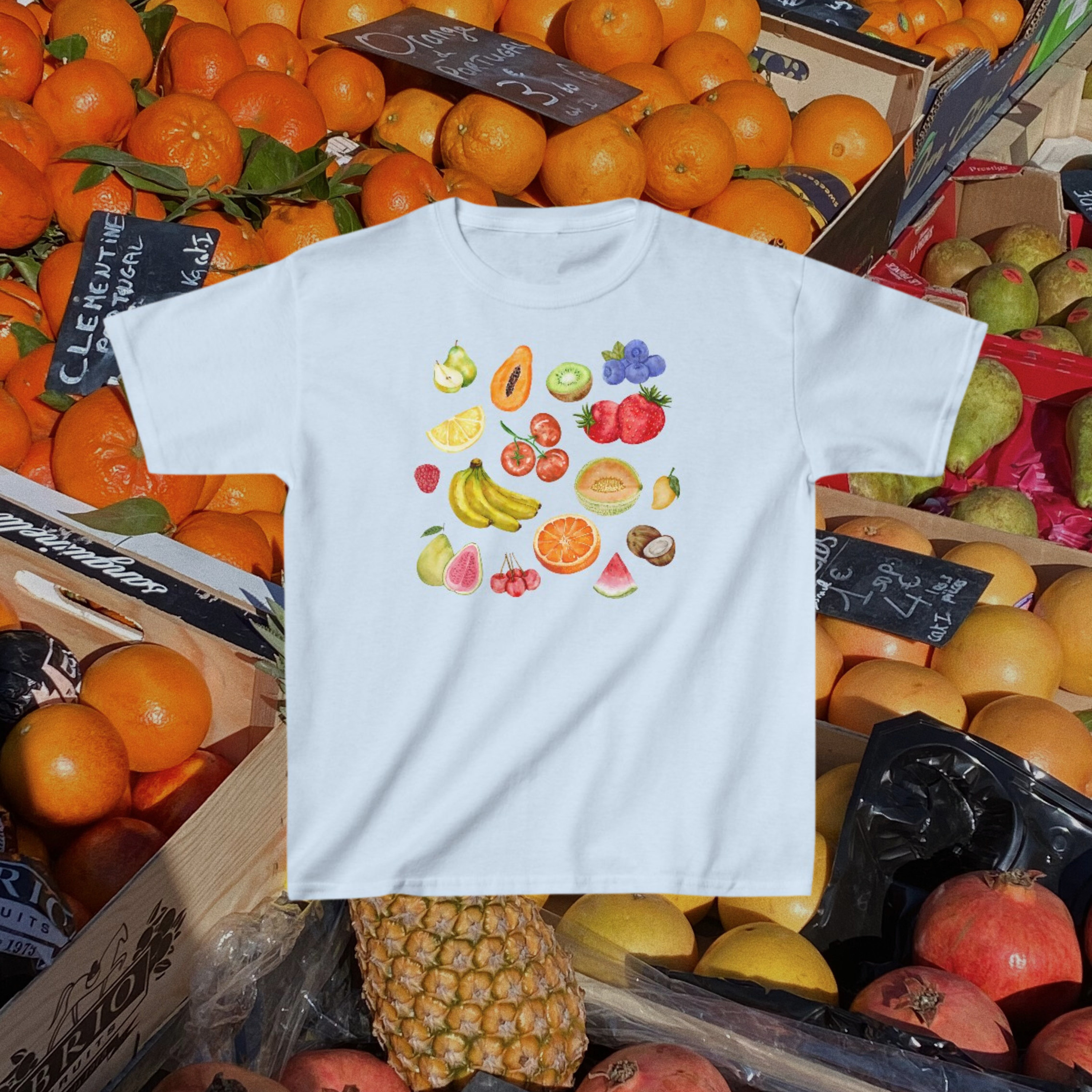 Vintage Fruit Collage Top, Y2k Baby Tee, Girlhood Scrapbook Aesthetic ...