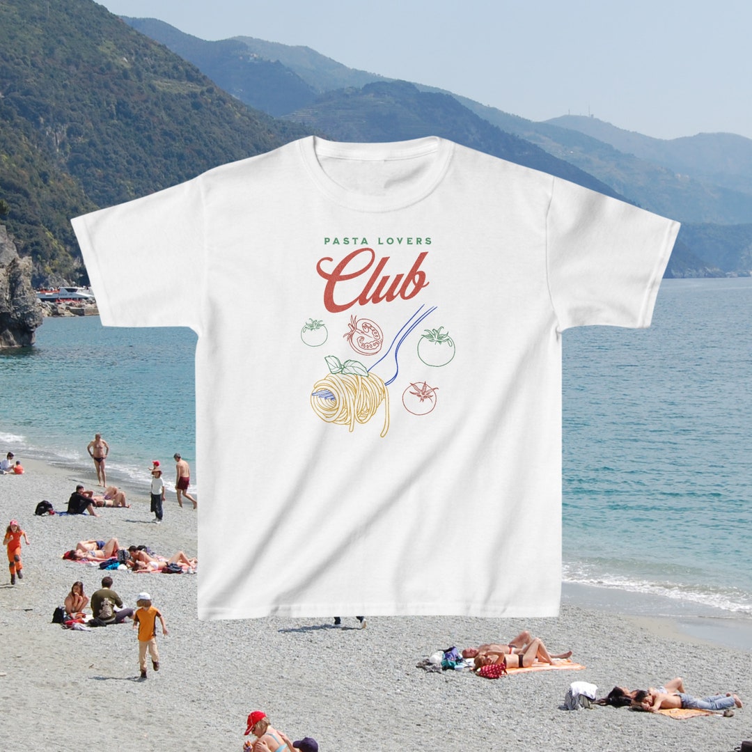 Pasta Lovers Club, Y2k Baby Tee, Spaghetti Shirt, Italian Girl Summer ...