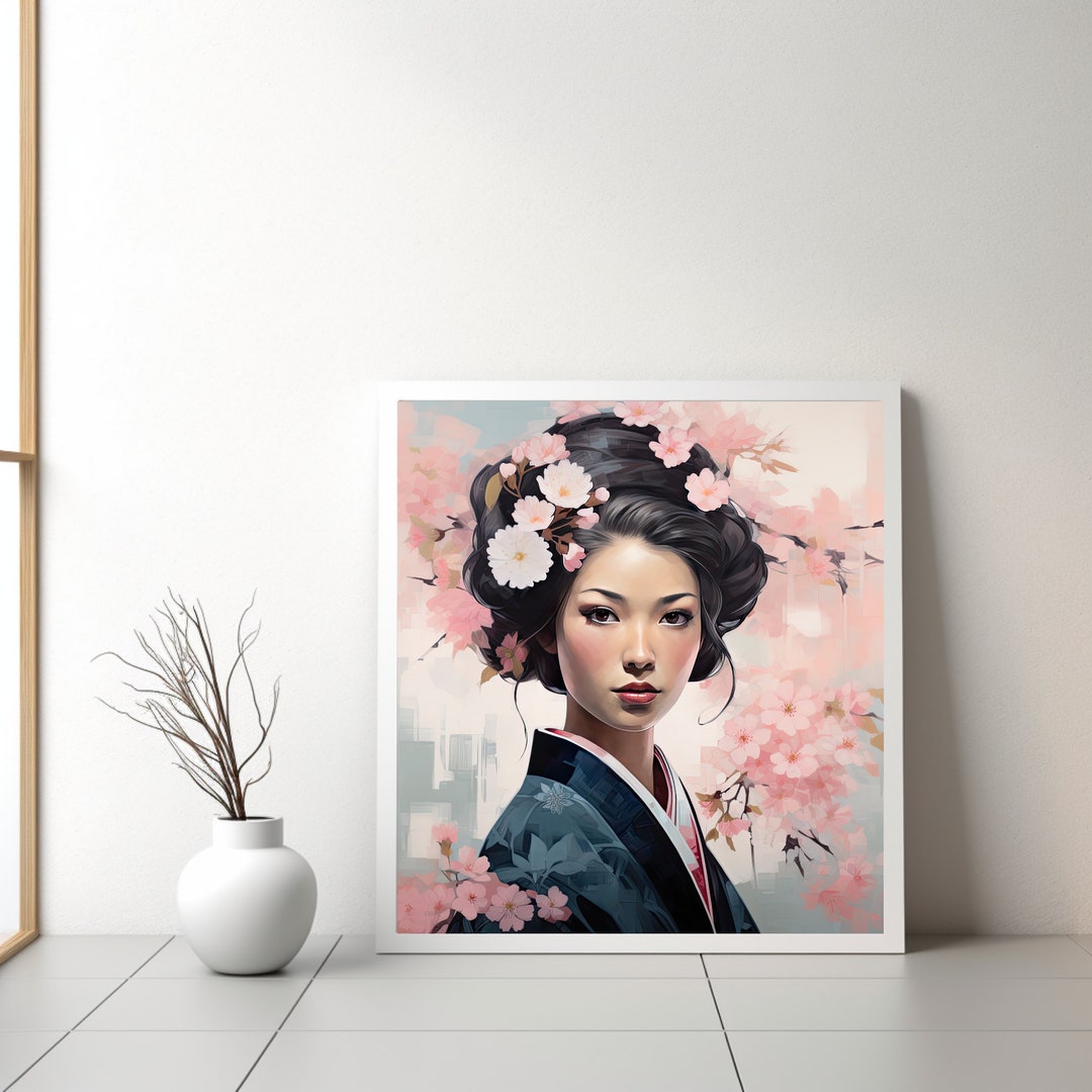 Geisha Digital Artwork Geisha Artwork Geisha Painting - Etsy