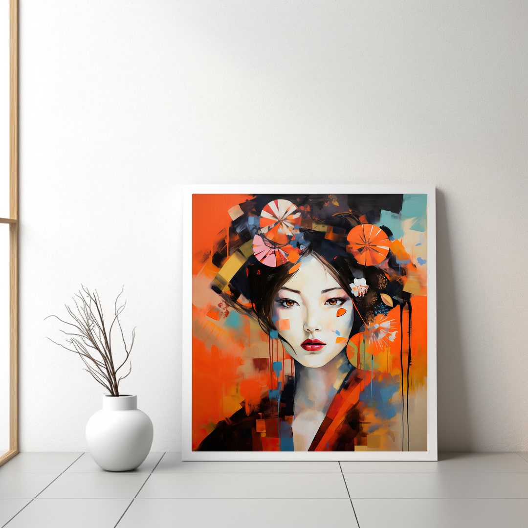 Geisha Digital Artwork Geisha Artwork Geisha Painting Geisha Wall Art ...