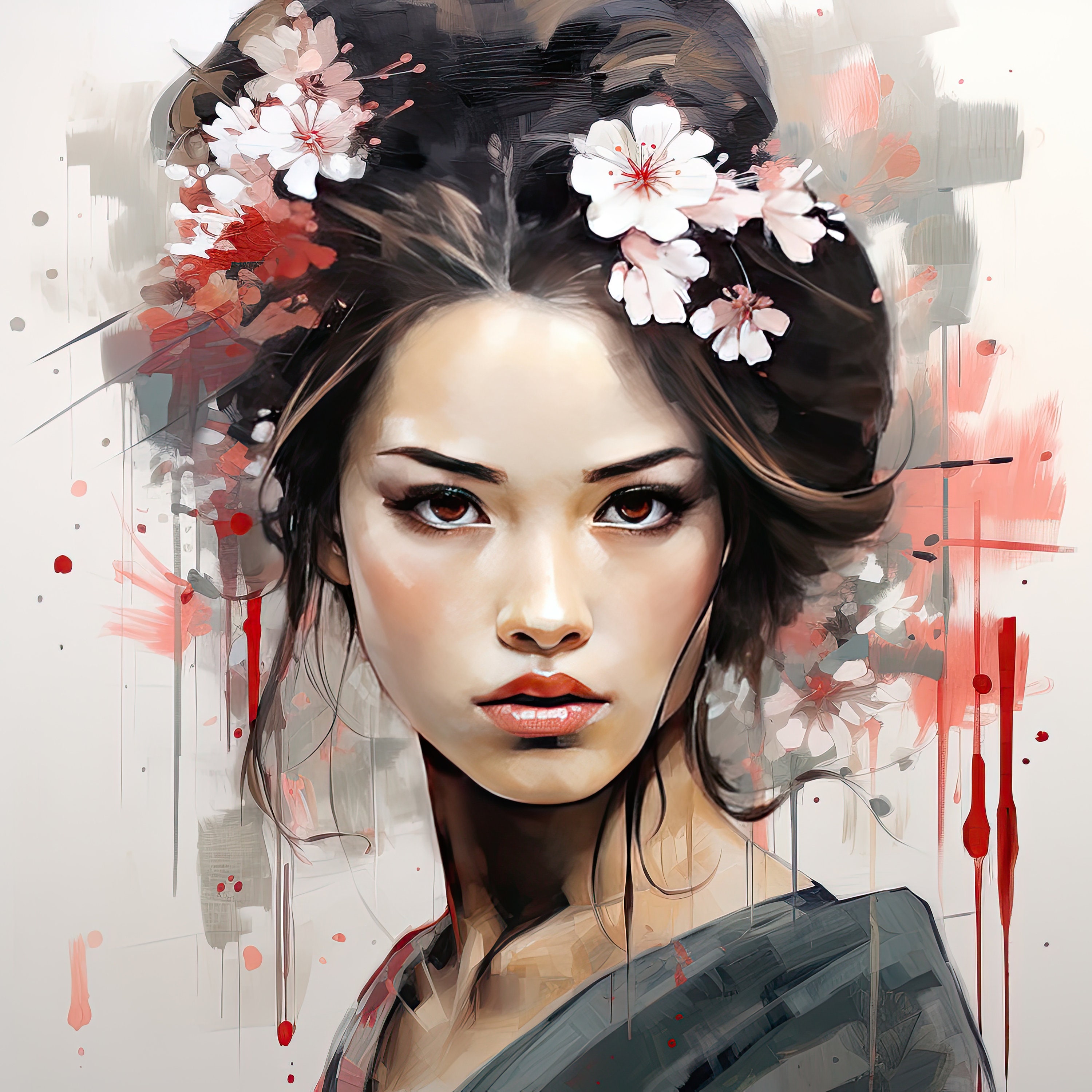 Geisha Digital Artwork - Geisha Artwork - Geisha Painting - Geisha Wall ...