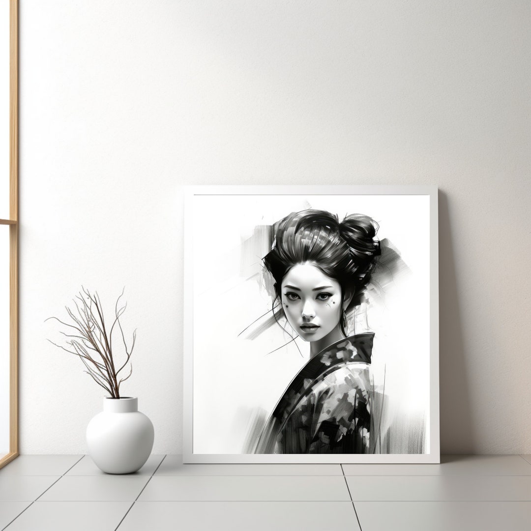 Geisha Digital Artwork Geisha Artwork Geisha Painting Geisha Wall Art ...