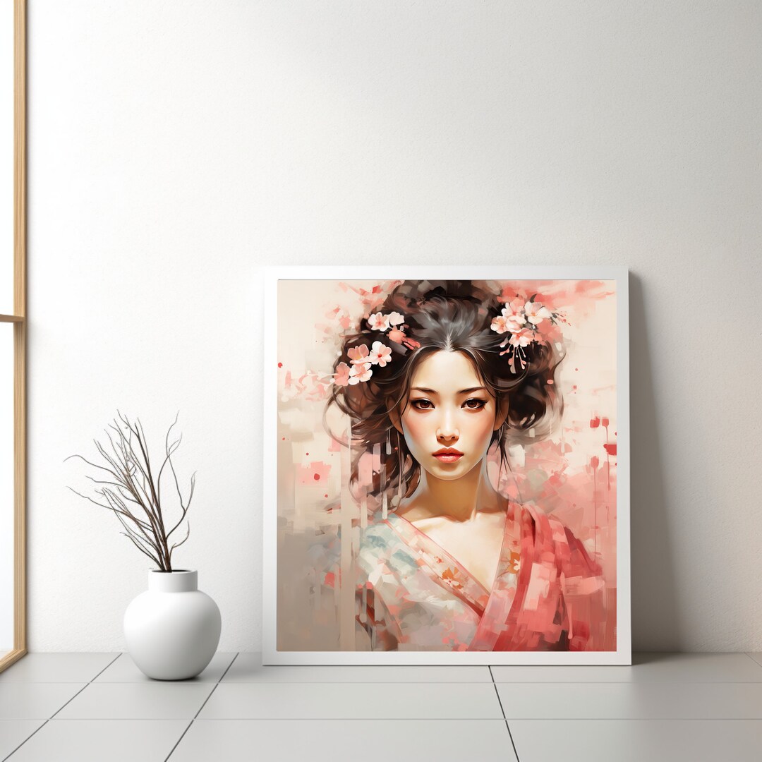 Geisha Digital Artwork Geisha Artwork Geisha Painting Geisha Wall Art ...