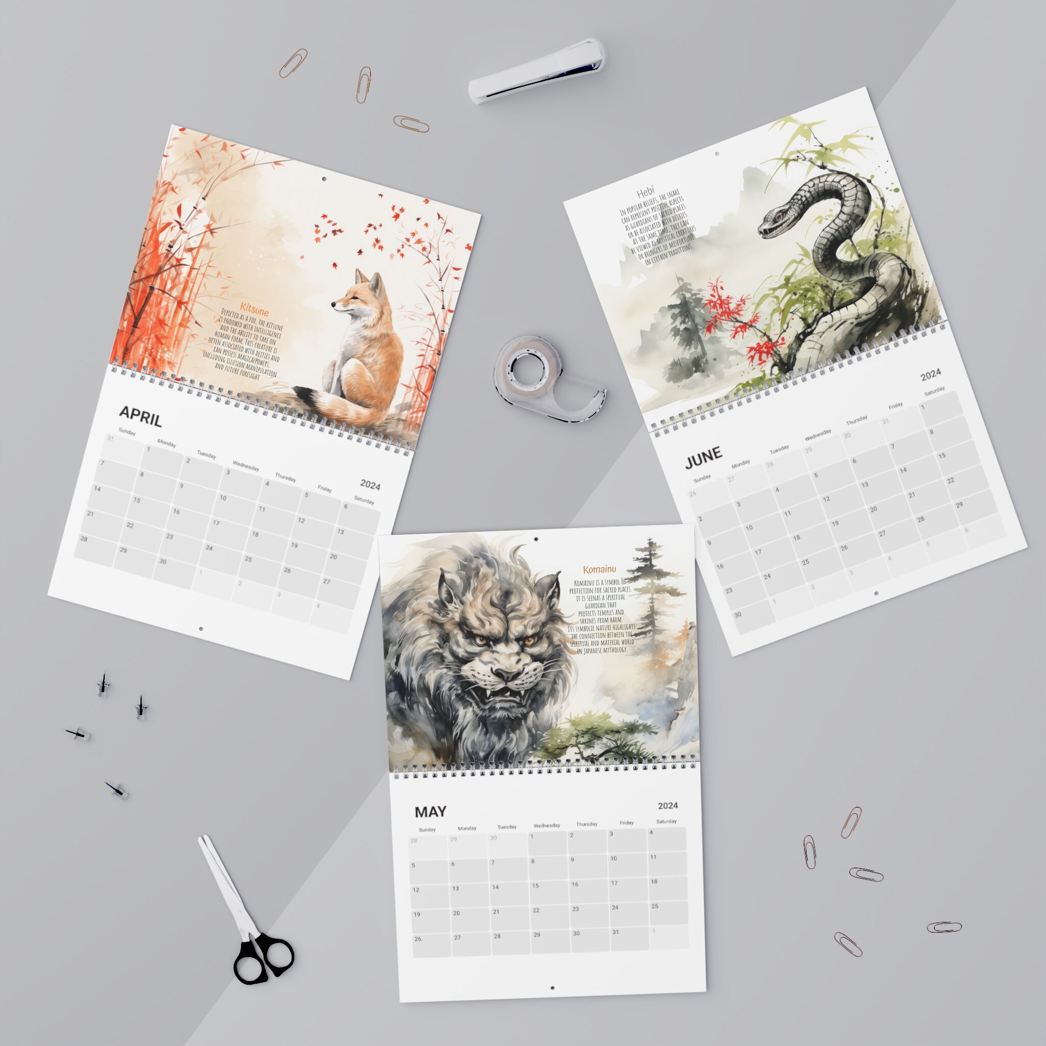 Japanese Calendar - Illustrated Calendar - Wall Calendar - Calendar ...