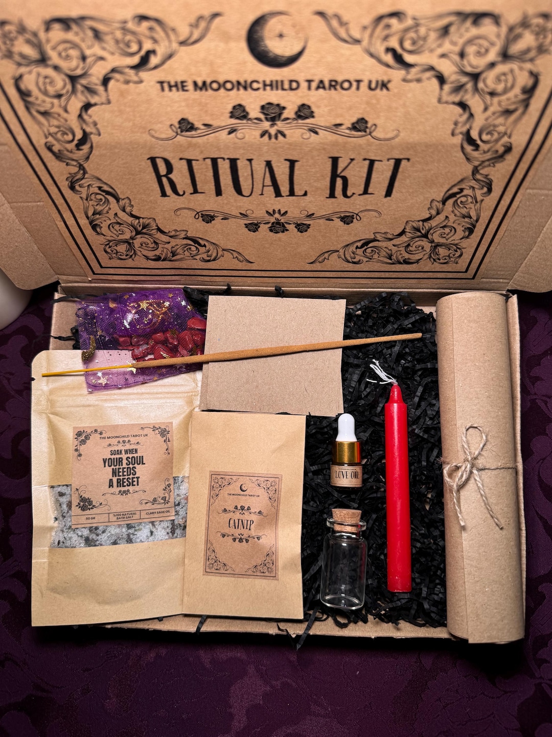 Beginner Witchcraft Ritual Kit: Crystals, Herbs, Candle - Intention ...
