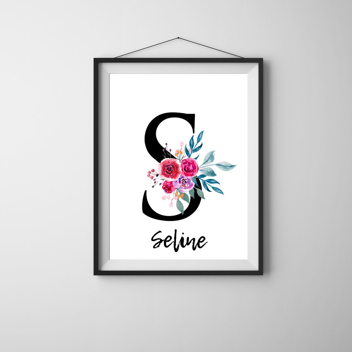 Custom Flower Initial Print Alphabet Name Digital Print for - Etsy