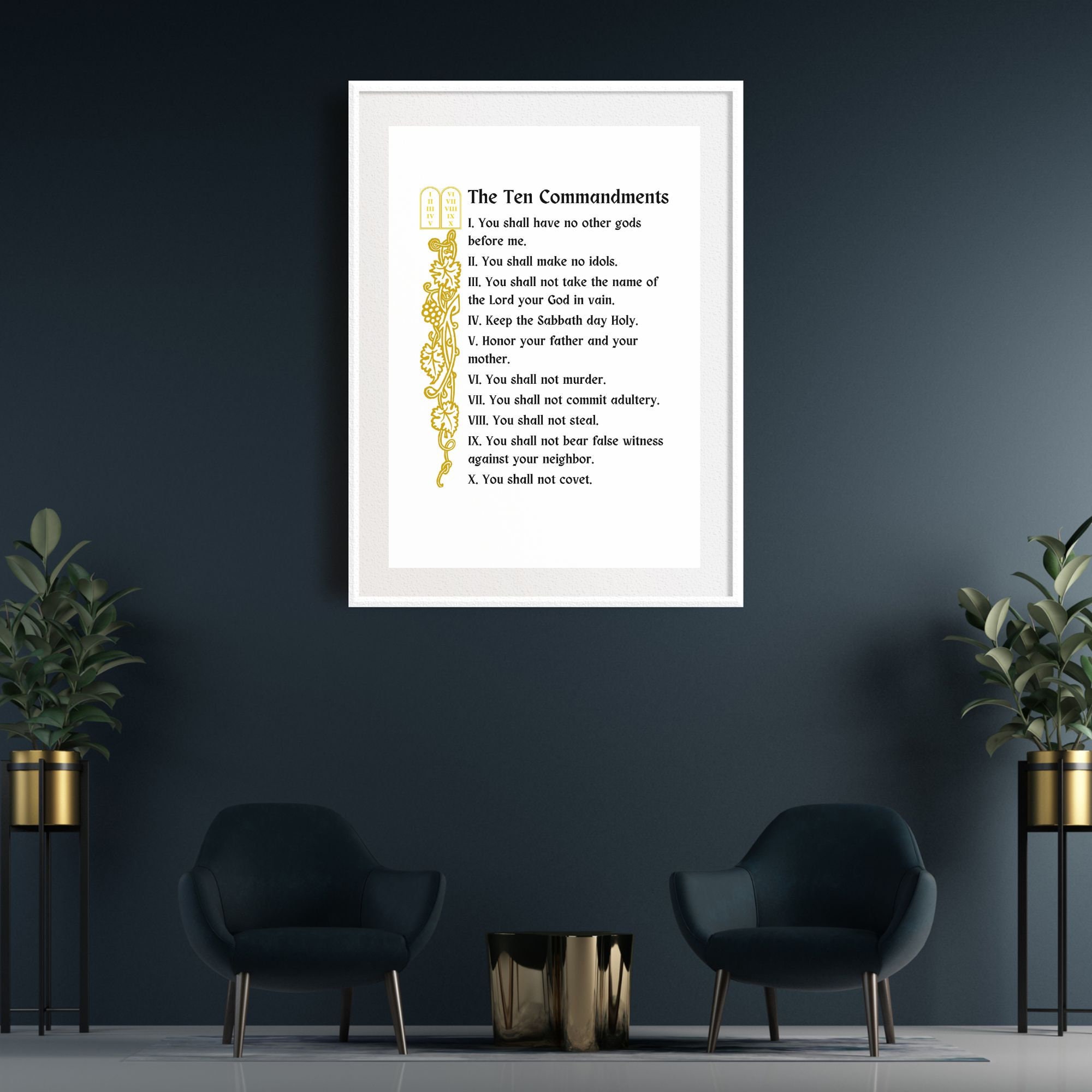 The 10 Commandments Printable Wall Art Christian Religious Verse ...