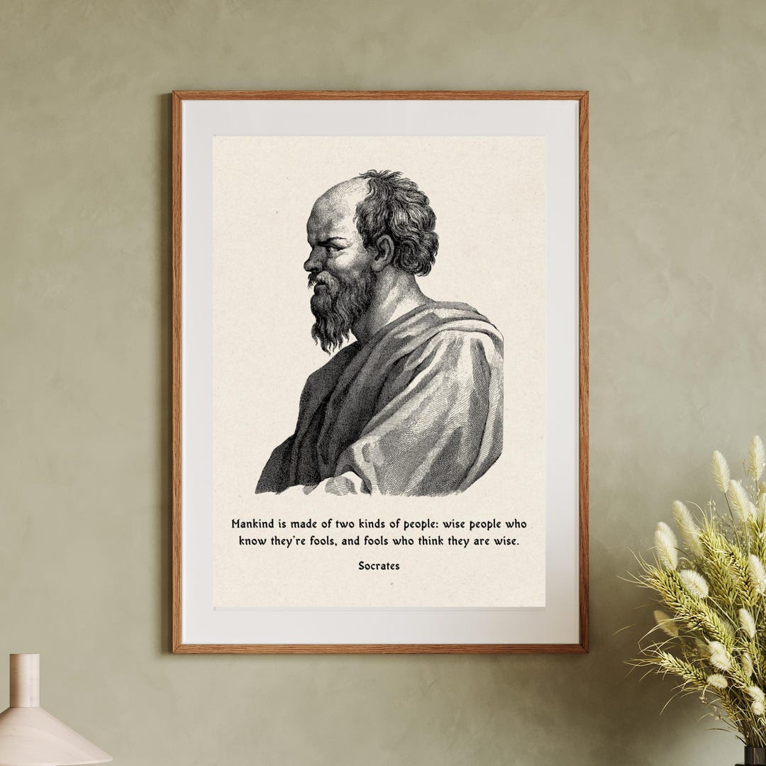 Socrates Philosophy Quote Wall Art Philosophical Humorous Poster ...