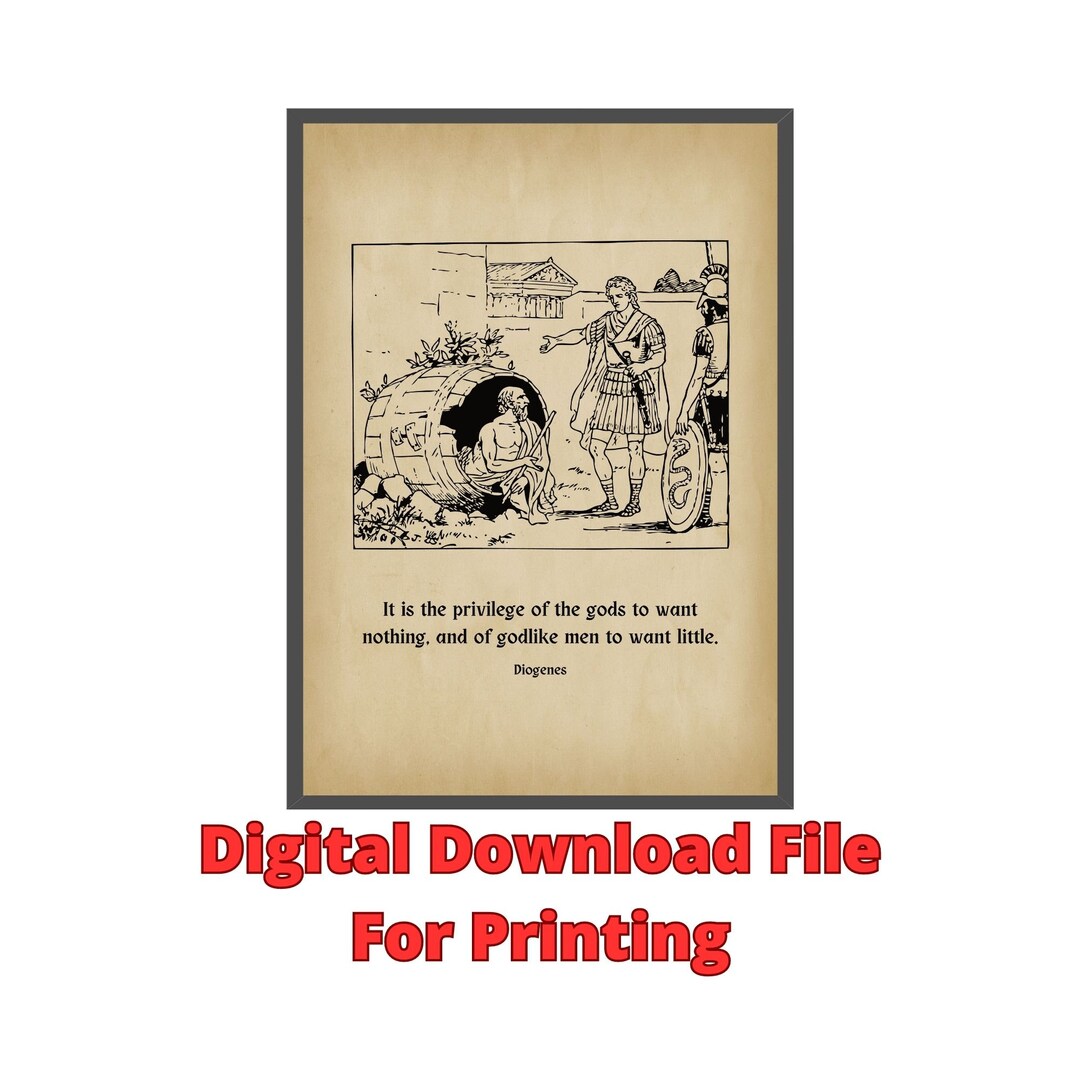 Diogenes Philosophy Quote Printable Wall Art Philosophical Humorous ...