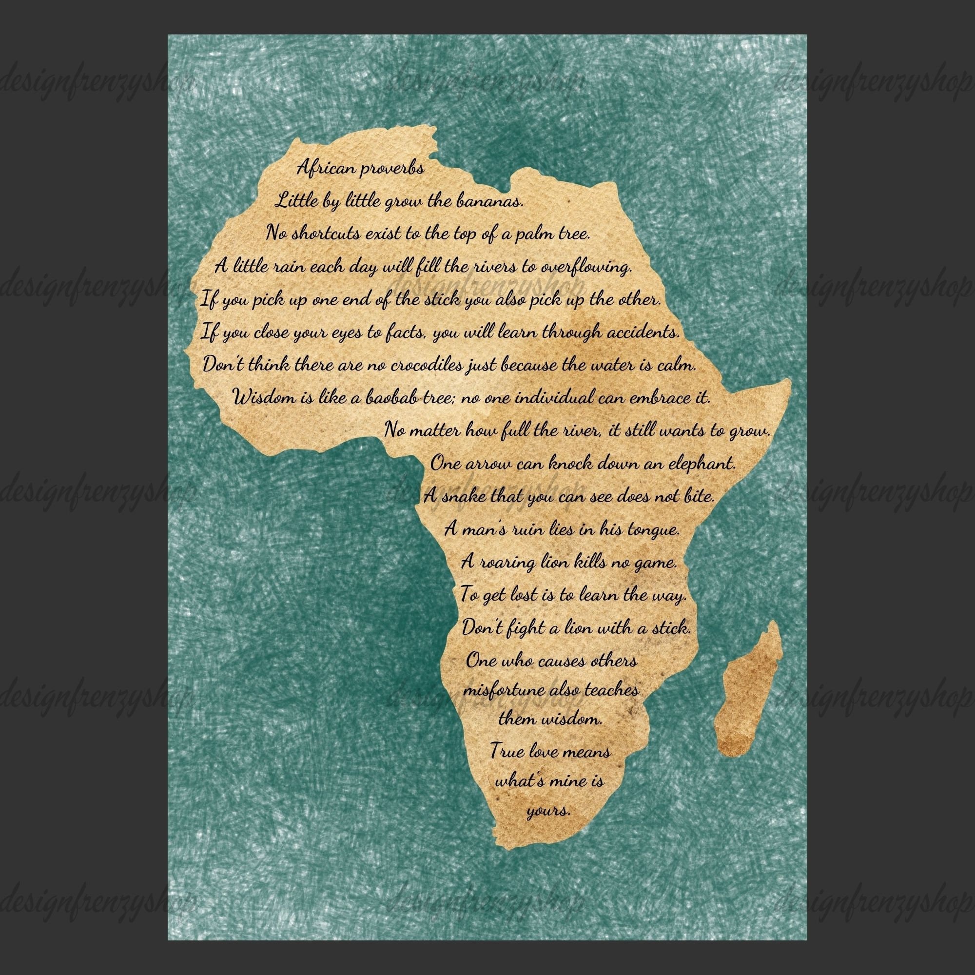 African Proverbs Printable Wall Art Ethnic Quotes Poster Wisdom of ...