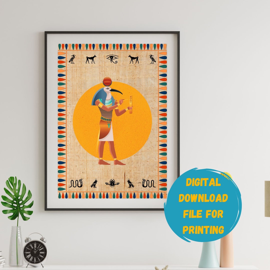 Thoth Printable Wall Art Egyptian God Hermetic Spiritual Poster Ancient ...
