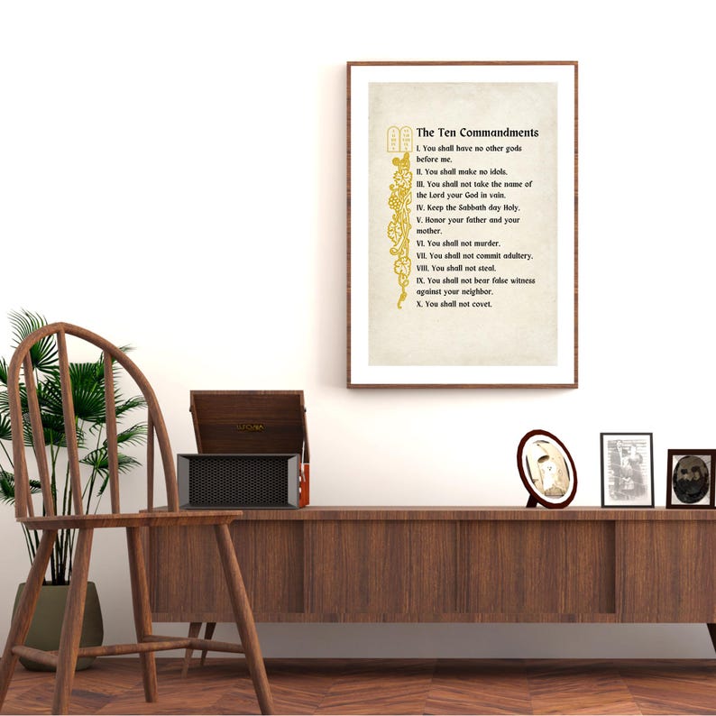 The 10 Commandments Printable Wall Art Christian Religious Verse ...