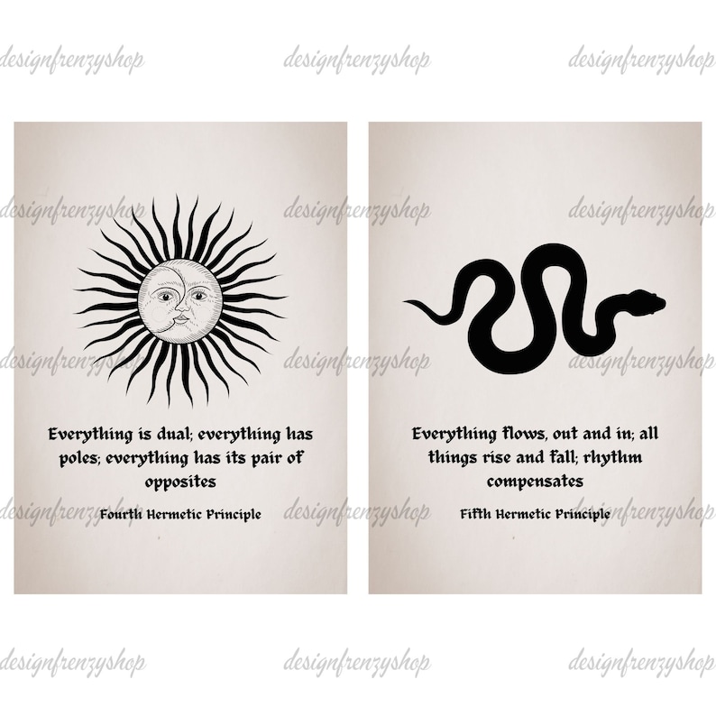 Hermetic Principles Set of 7 Printable Wall Art Alchemy Mystical Poster ...