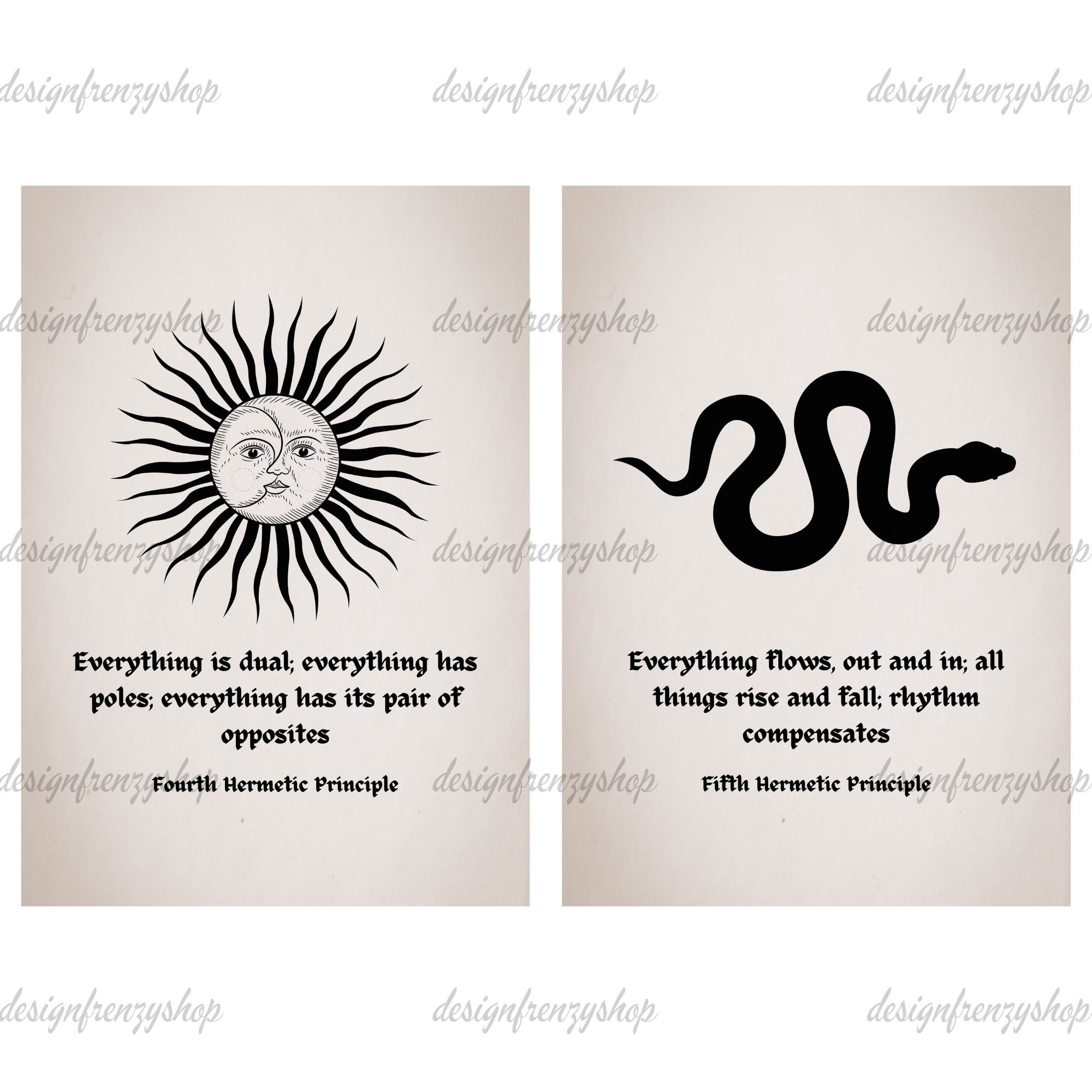 Hermetic Principles Set of 7 Printable Wall Art Alchemy Mystical Poster ...