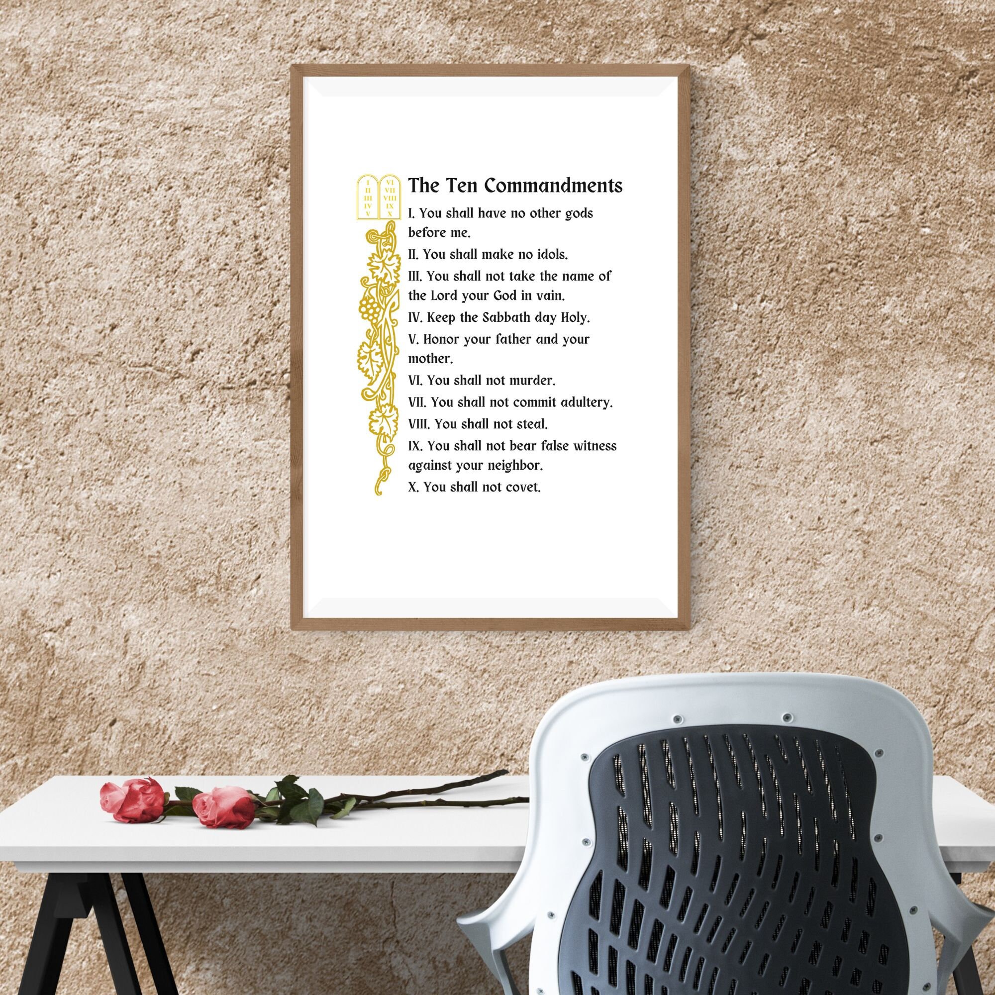 The 10 Commandments Printable Wall Art Christian Religious Verse ...