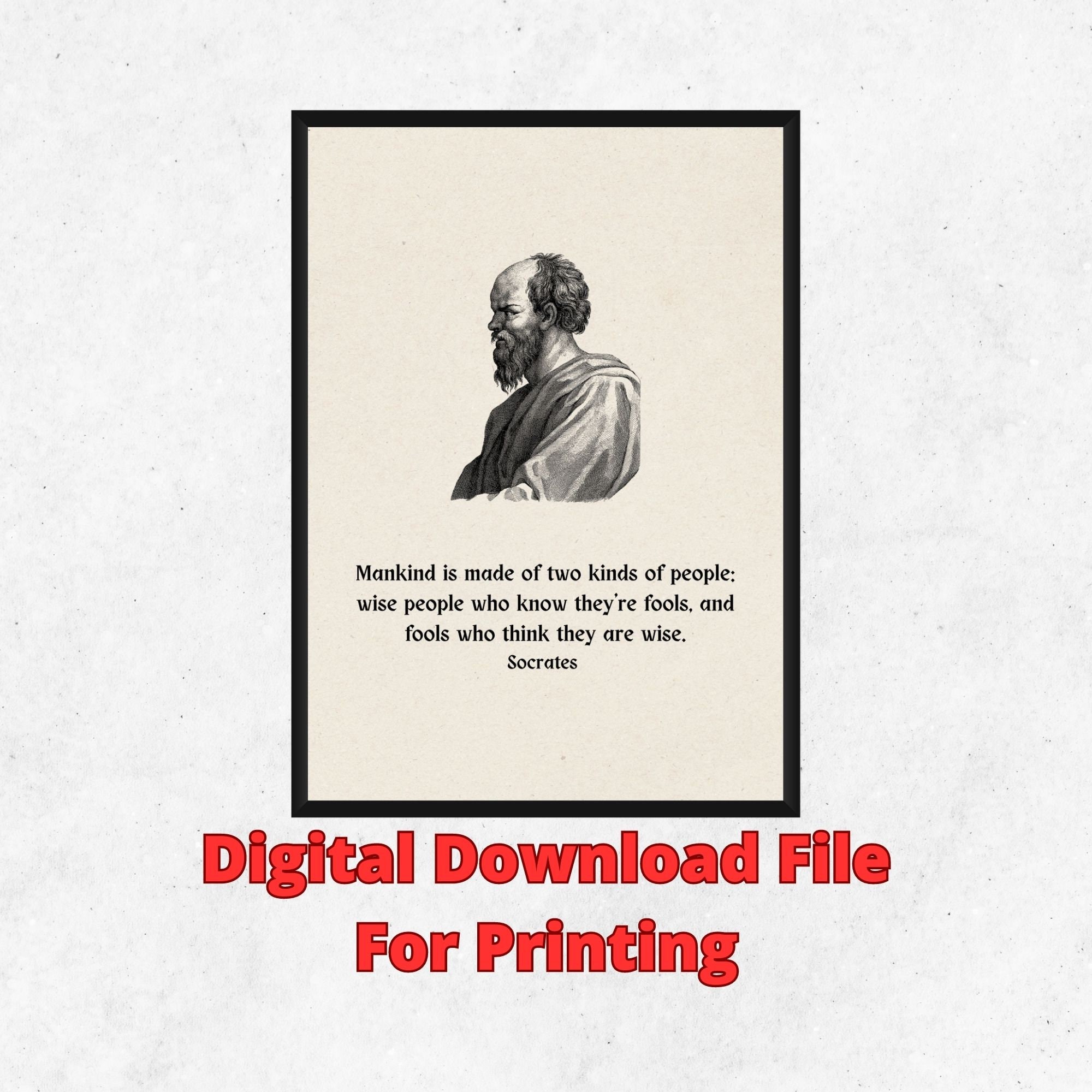 Socrates Philosophy Quote Printable Wall Art Philosophical Humorous ...