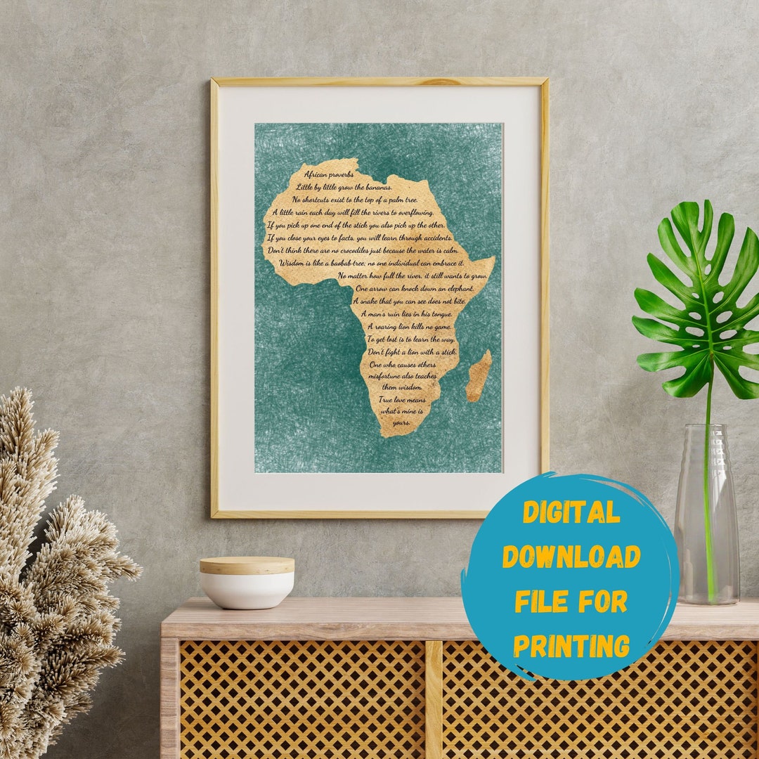 African Proverbs Printable Wall Art Ethnic Quotes Poster Wisdom of ...