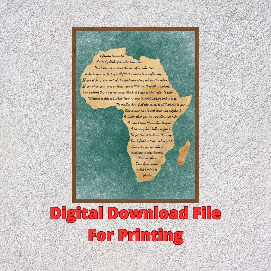 African Proverbs Printable Wall Art Ethnic Quotes Poster - Etsy