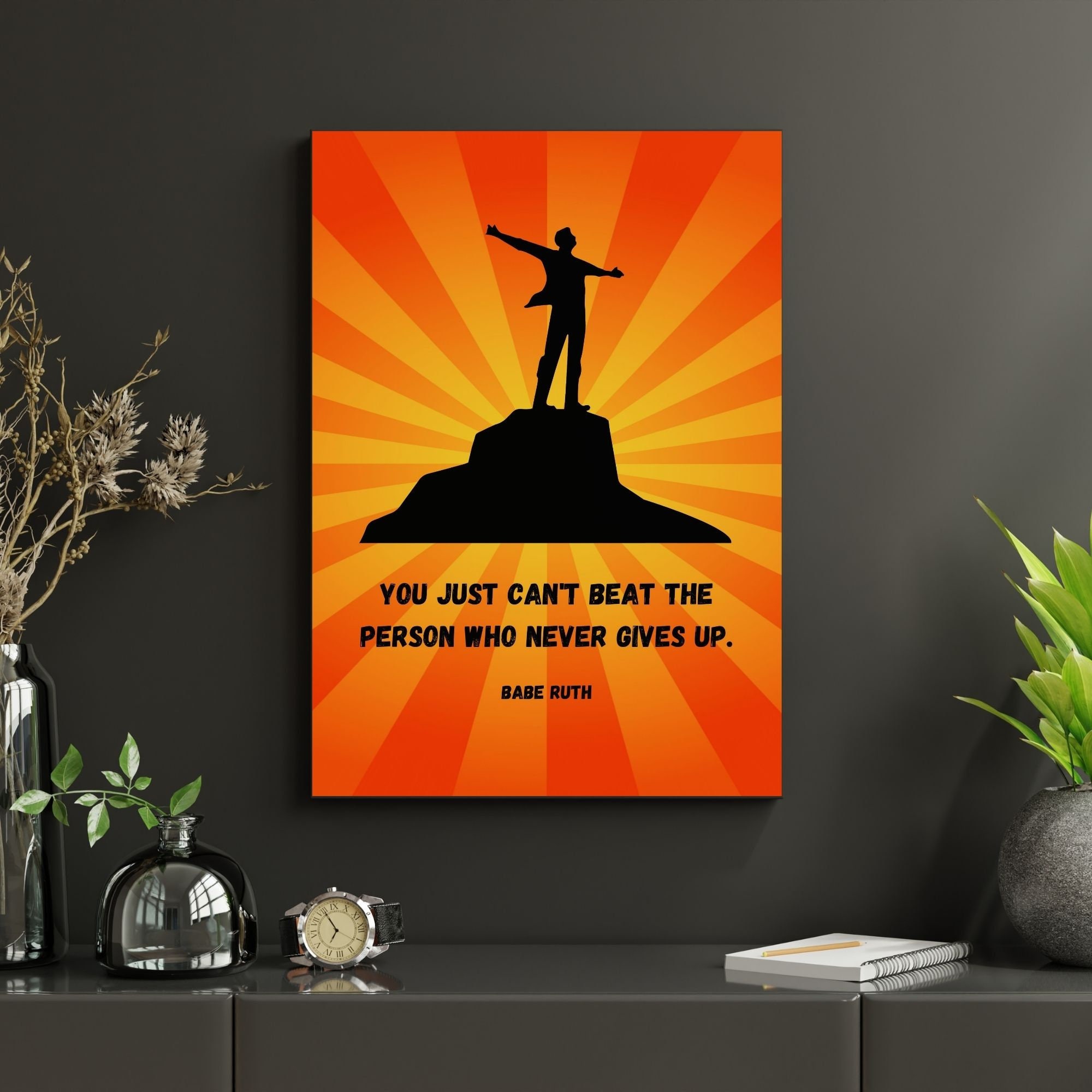 Babe Ruth Motivational Quote Printable Wall Art Office Motivation ...