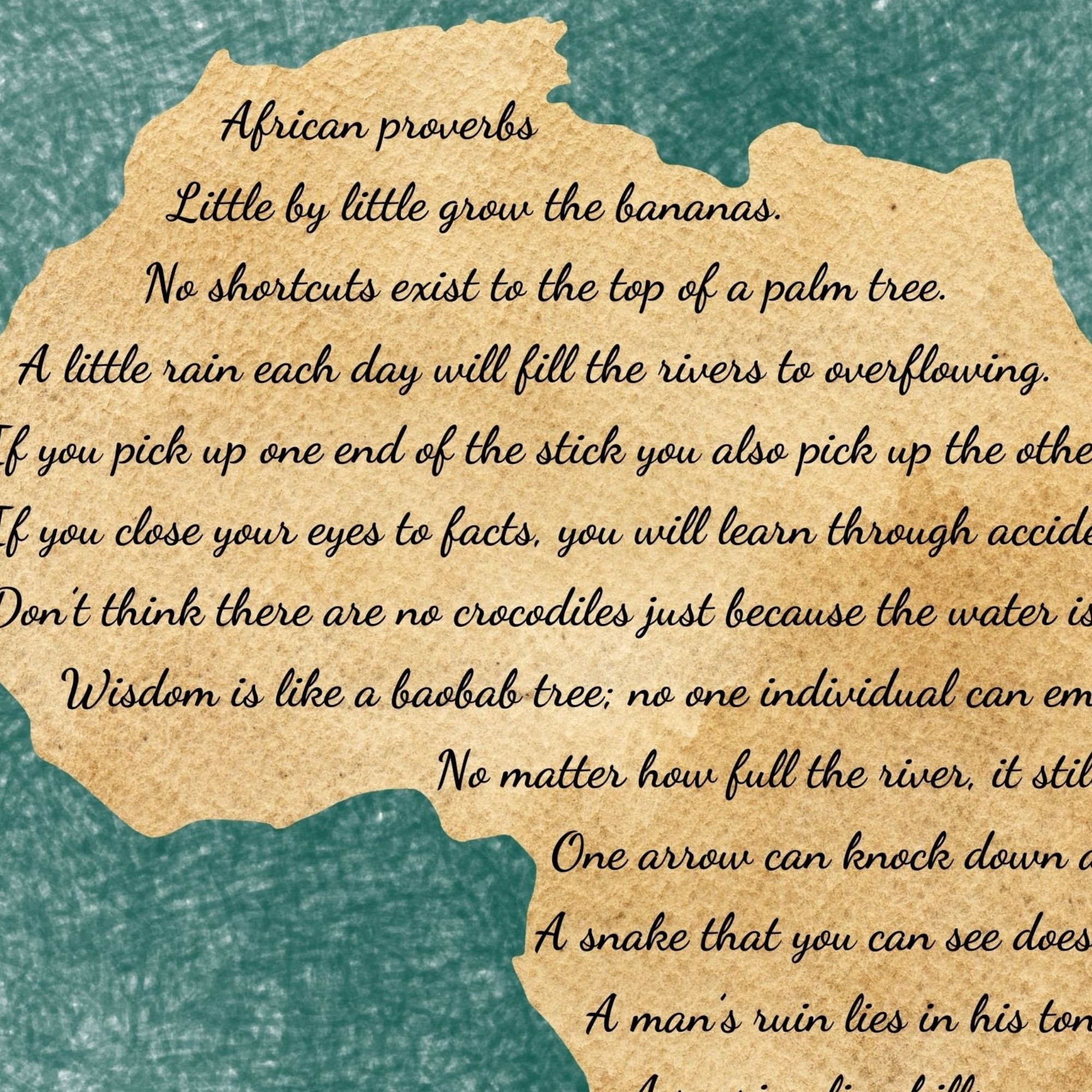 African Proverbs Printable Wall Art Ethnic Quotes Poster Wisdom of ...