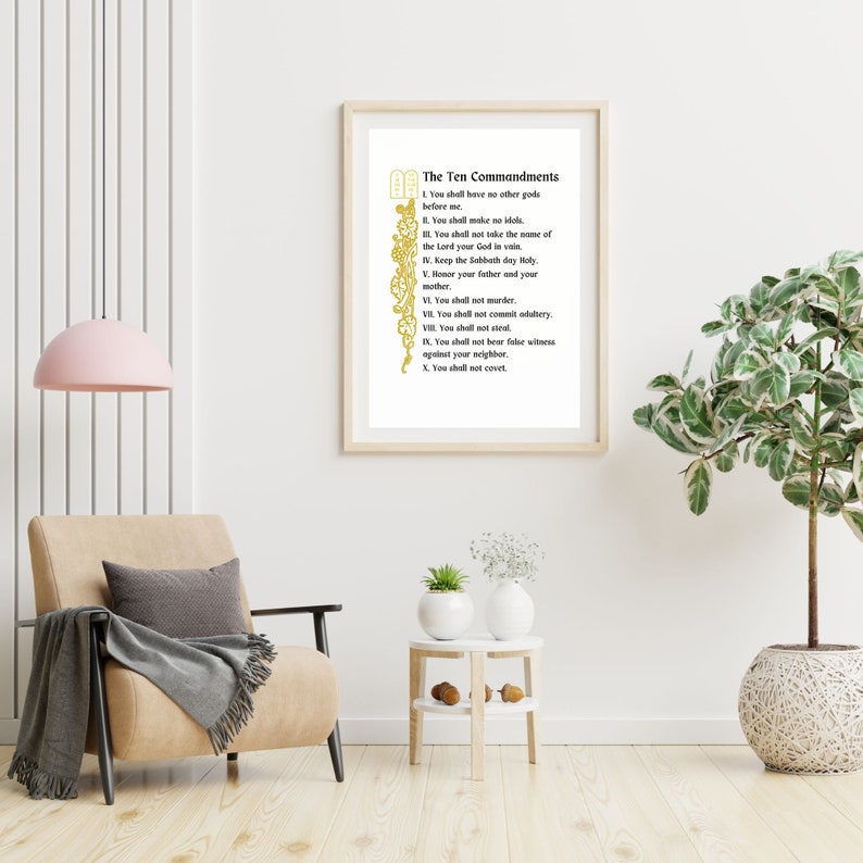 The 10 Commandments Printable Wall Art Christian Religious Verse ...
