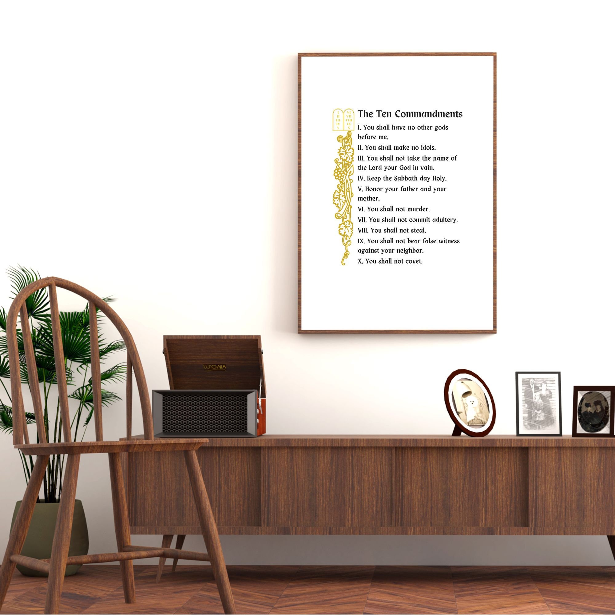 The 10 Commandments Printable Wall Art Christian Religious Verse ...