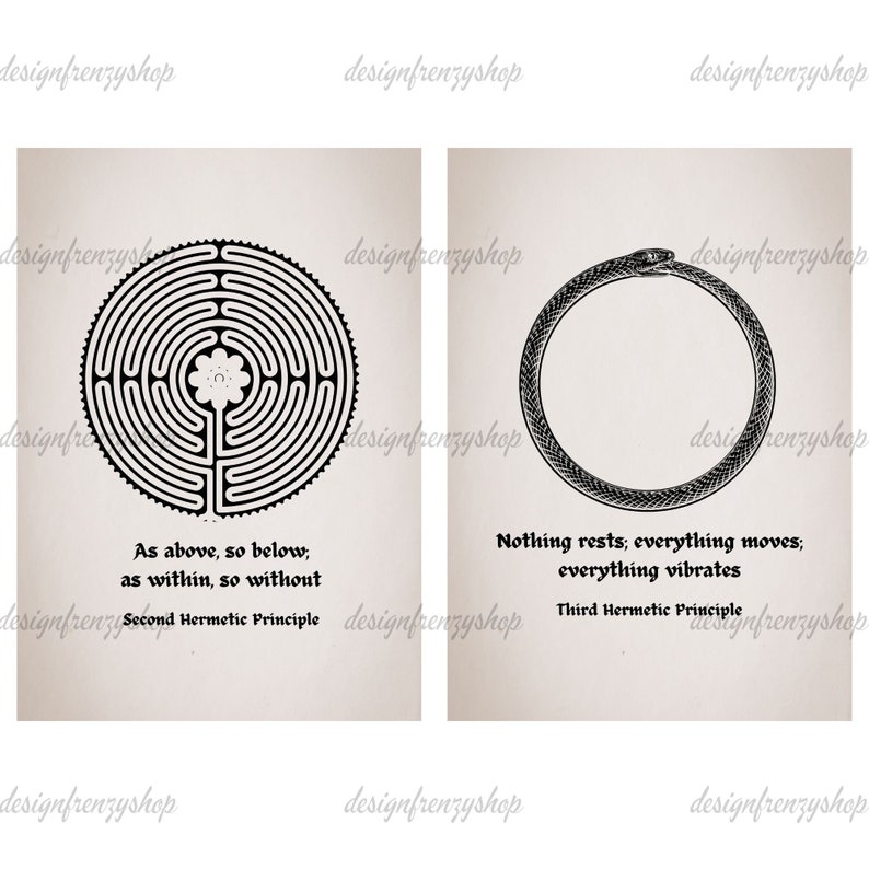 Hermetic Principles Set of 7 Printable Wall Art Alchemy Mystical Poster ...