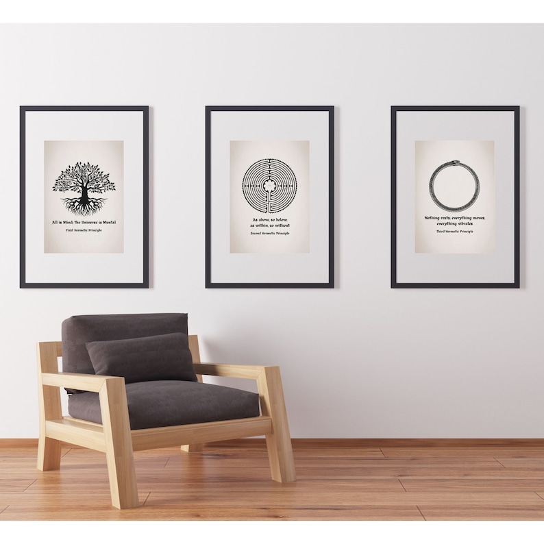 Hermetic Principles Set of 7 Printable Wall Art Alchemy Mystical Poster ...