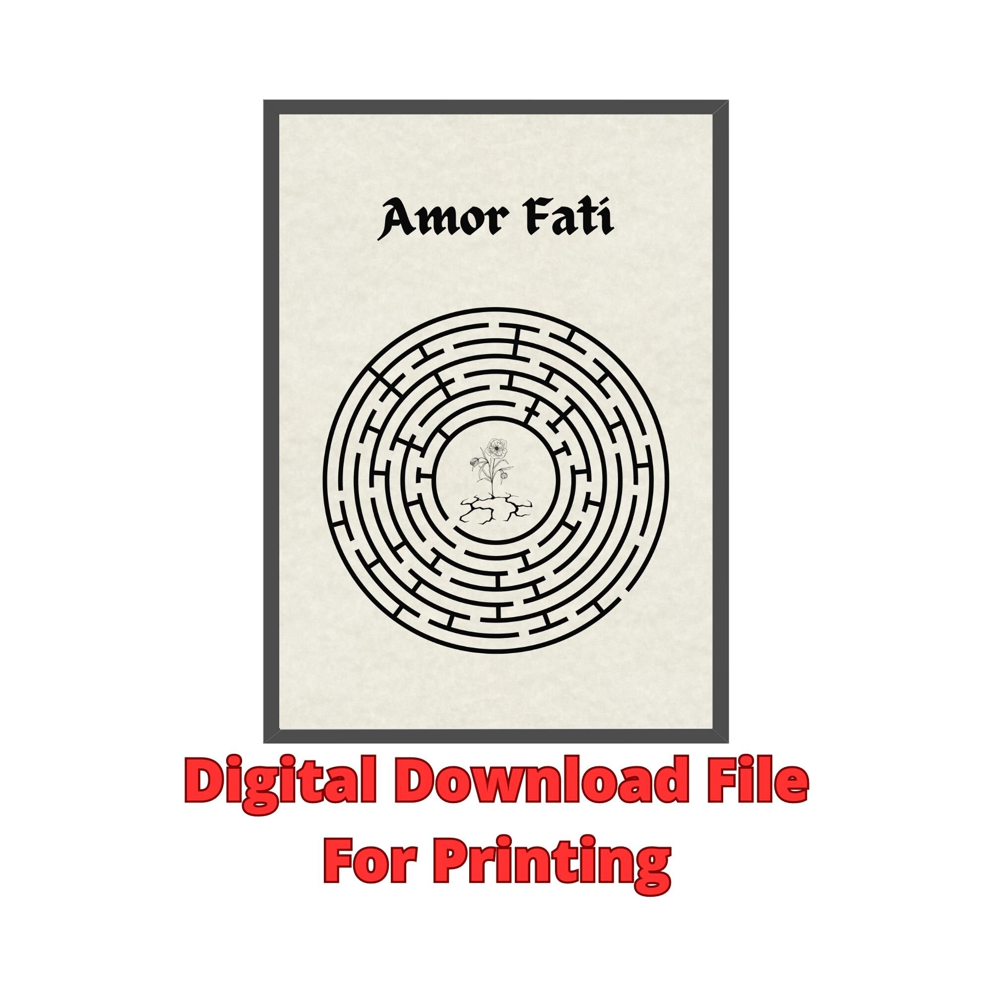 Amor Fati Printable Wall Art Latin Quote Graphic Poster Love Fate Jpg ...